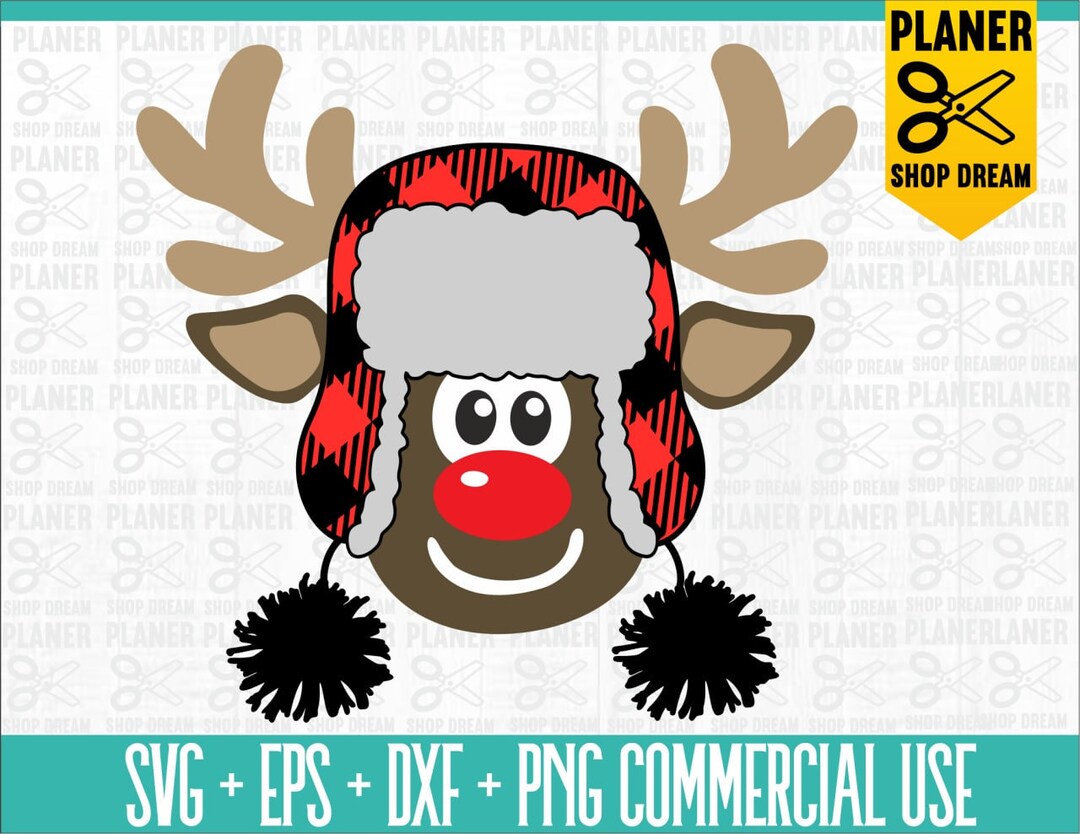 Santa Hat Clipartchristmas Reindeer Svg Deer Svgdeer Kids - Etsy