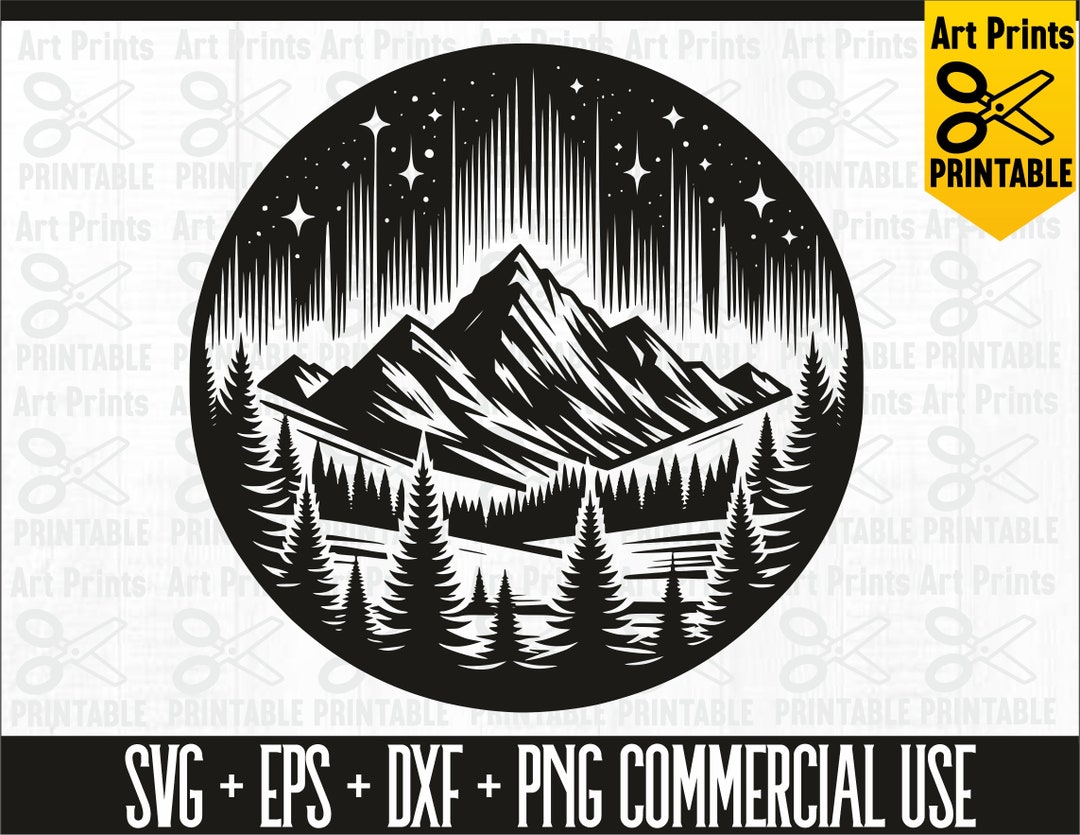 Northern Lights Svg Png Dxf Pdf, Northern Lights Cricut Files, Northern ...