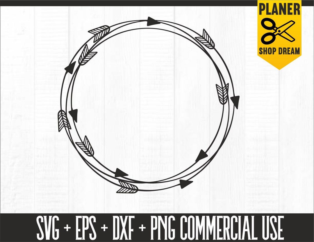 Arrow Monogram Frame SVG Cut File,arrow Wreath Svg,circle Frame Svg ...