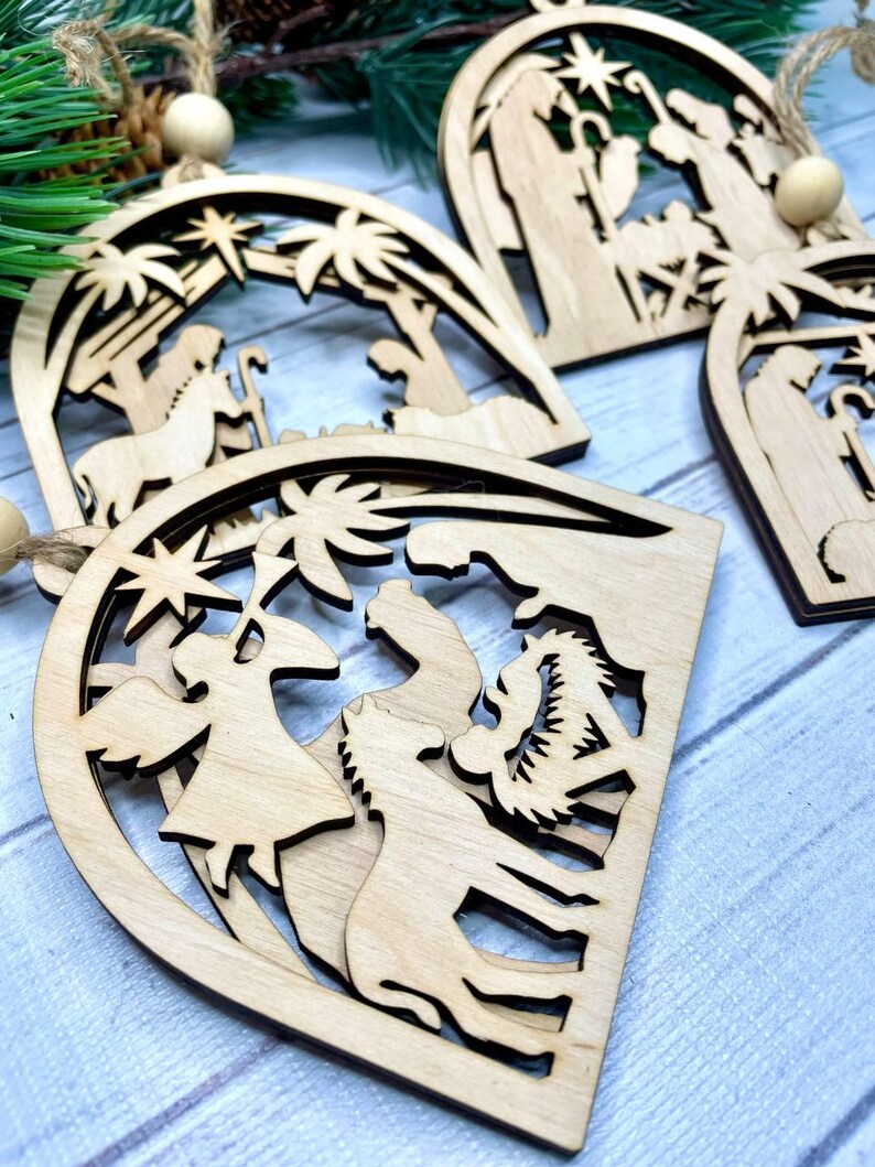 The Christmas Story Ornaments ,nativity Scene Christmas Ornaments , 4 ...