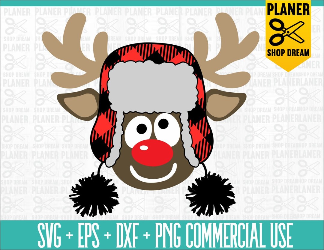 Santa Hat Clipartchristmas Reindeer Svg Deer Svgdeer Kids - Etsy