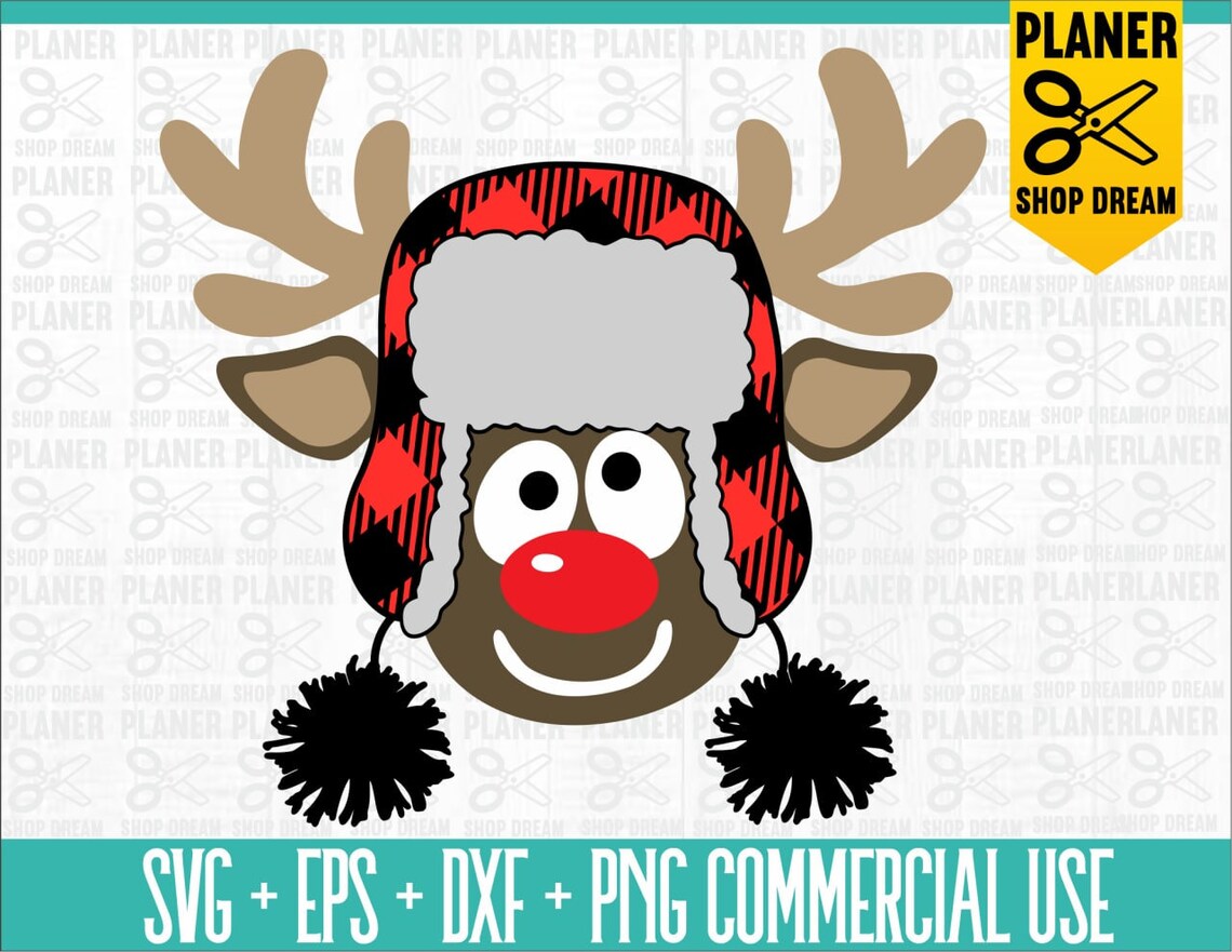 Santa Hat Clipartchristmas Reindeer Svg Deer Svgdeer Kids - Etsy
