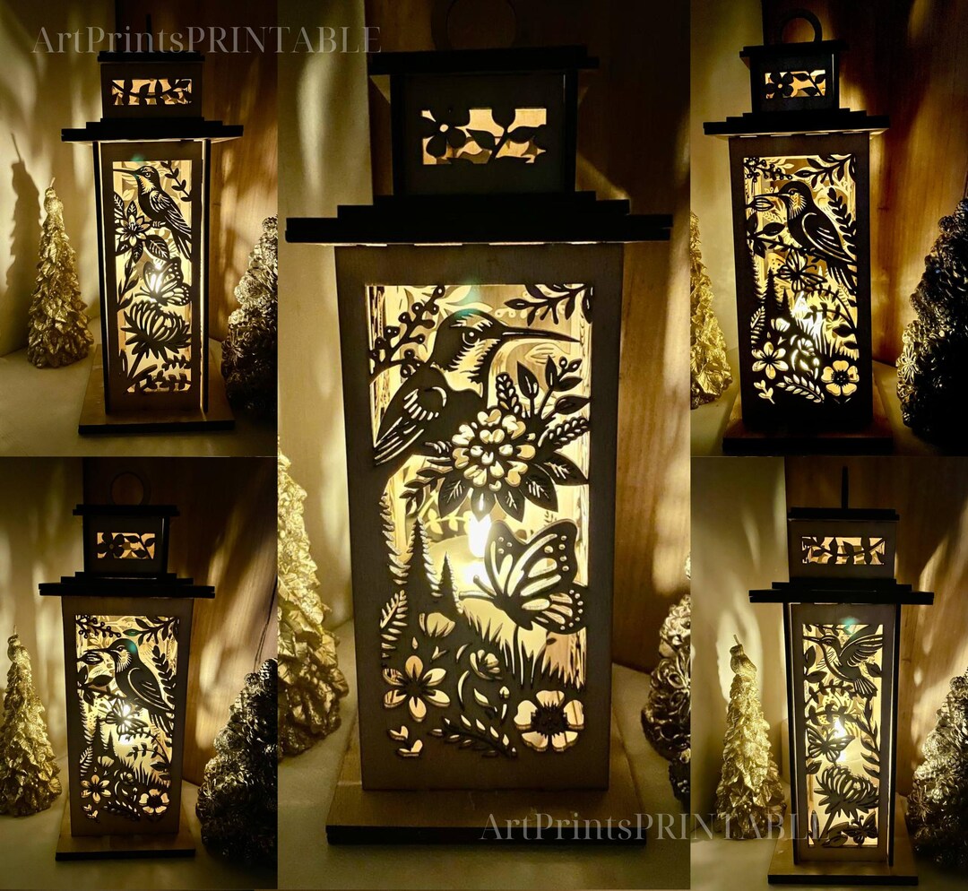 Hummingbird Luminary SVG Lantern Digital Download Candle Holder ...