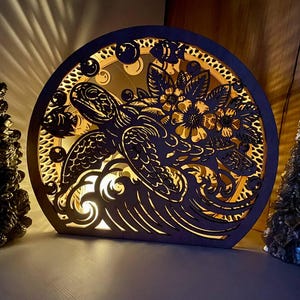 3D Luminary Underwater Laser Cut Night Light Digital Download Lantern ...