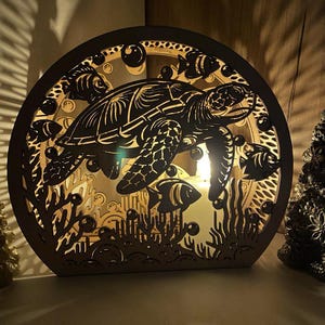 3D Luminary Underwater Laser Cut Night Light Digital Download Lantern ...