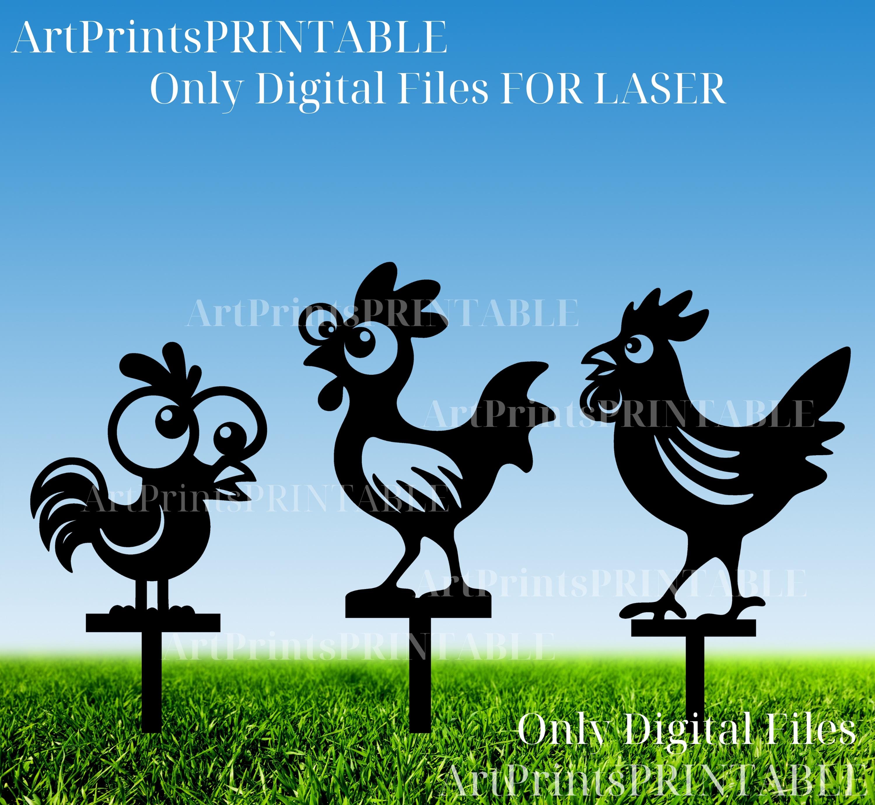 Funny Chickens Stakes SVG, Chickens CNC, 6 Signs DXF File for Plasma ...