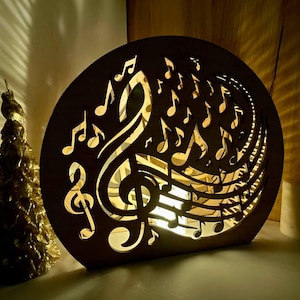 Lantern Music Notes Laser Cut Tealight Candle Holder Night Light ...