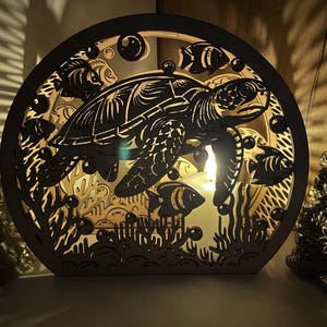 3D Luminary Underwater Laser Cut Night Light Digital Download Lantern ...
