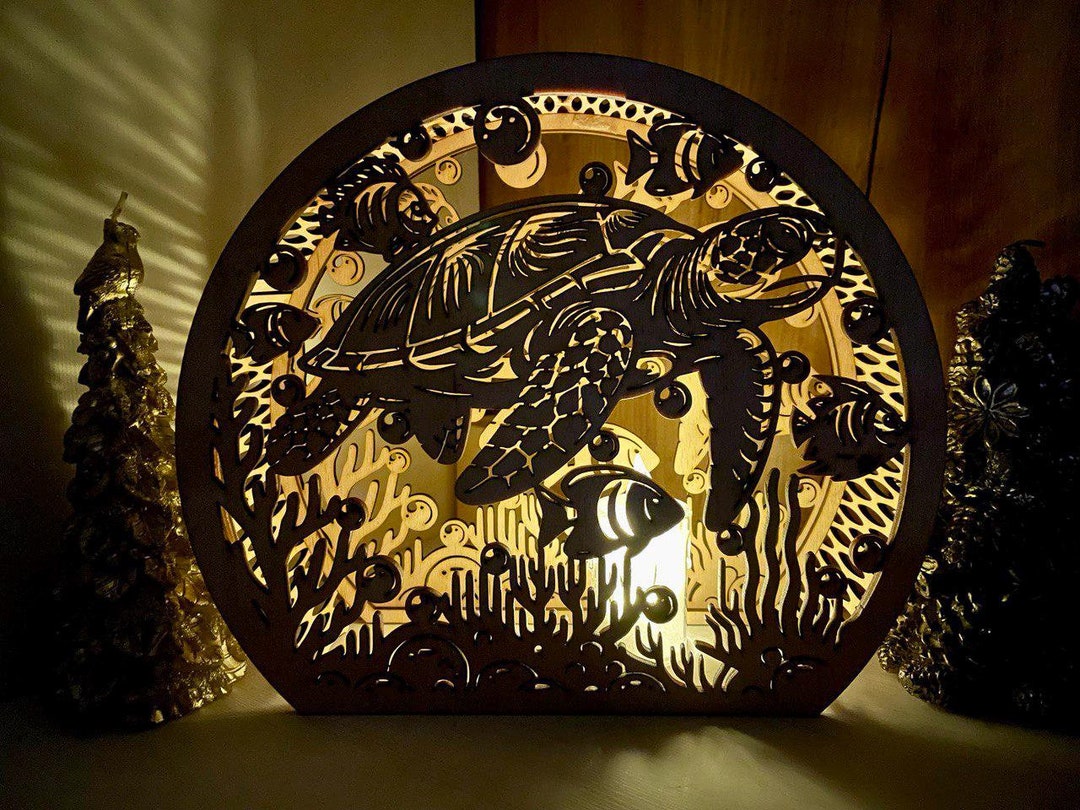 3D Luminary Underwater Laser Cut Night Light Digital Download Lantern ...