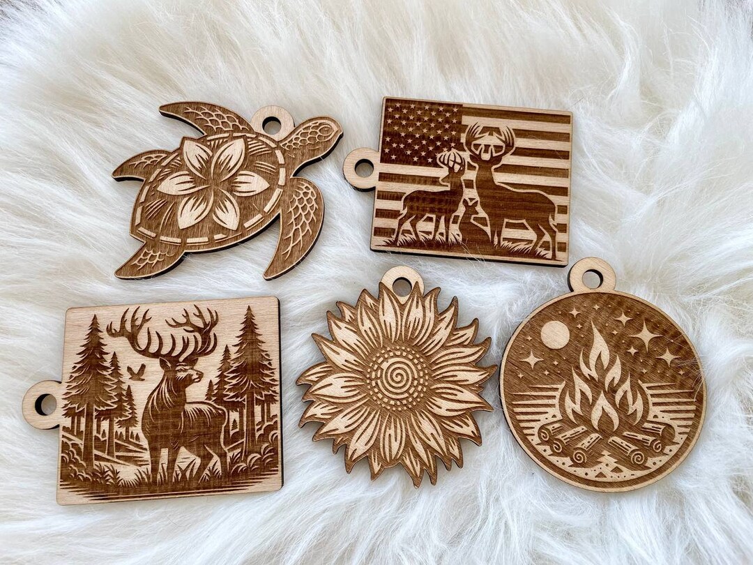DIY Keychain Bundle With Laser Cut Wood - Custom SVG Files Included - Etsy