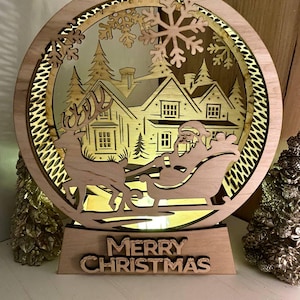Scene Christmas Lantern Laser Cut Lamp Snowy Candle Holder, Winter ...