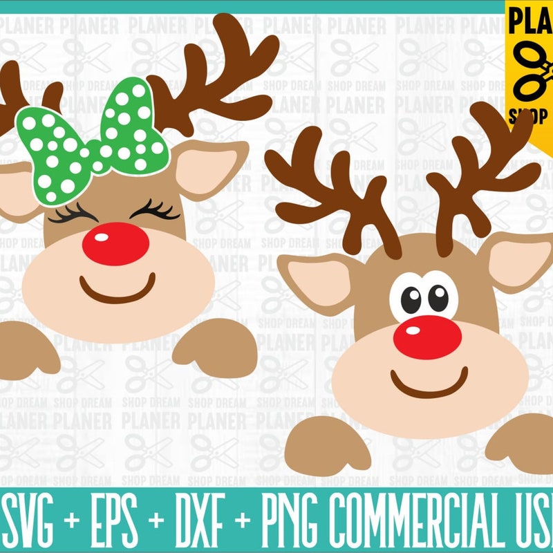 Christmas Reindeer Svg - Etsy