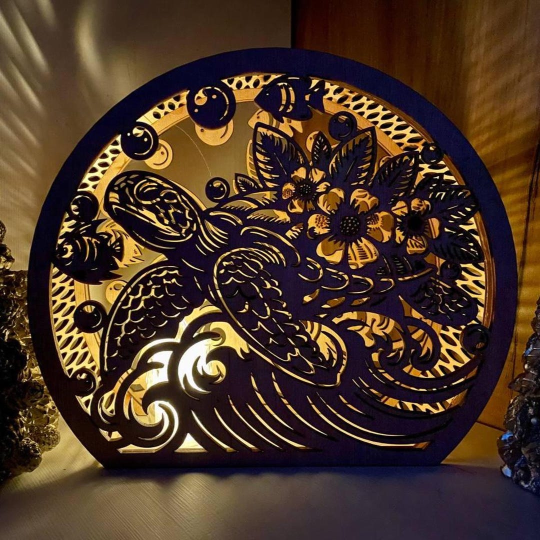 3D Luminary Underwater Laser Cut Night Light Digital Download Lantern ...
