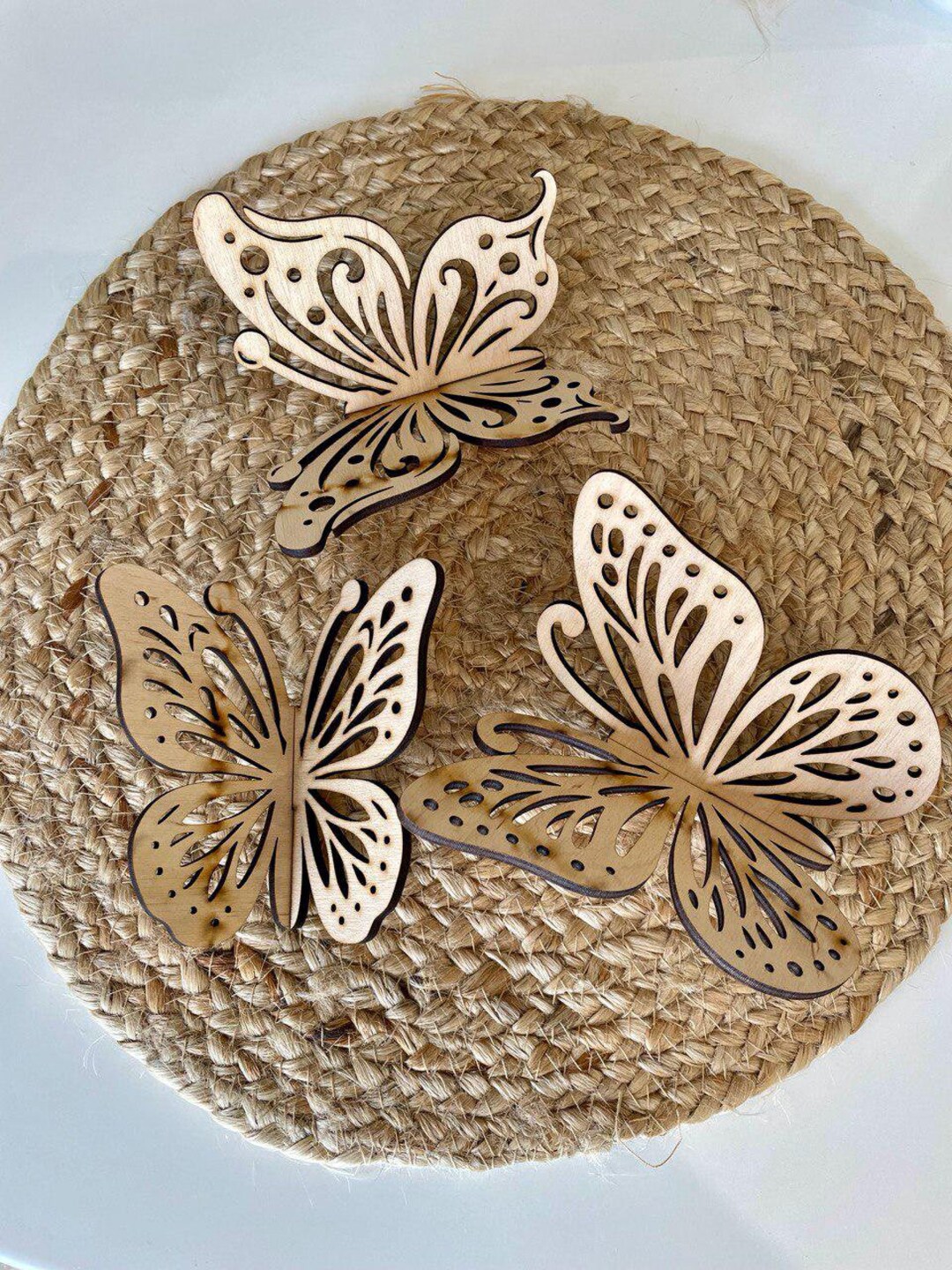 3D Butterflies SVG on Stands Set of 3 Digital Download for Glowforge or ...