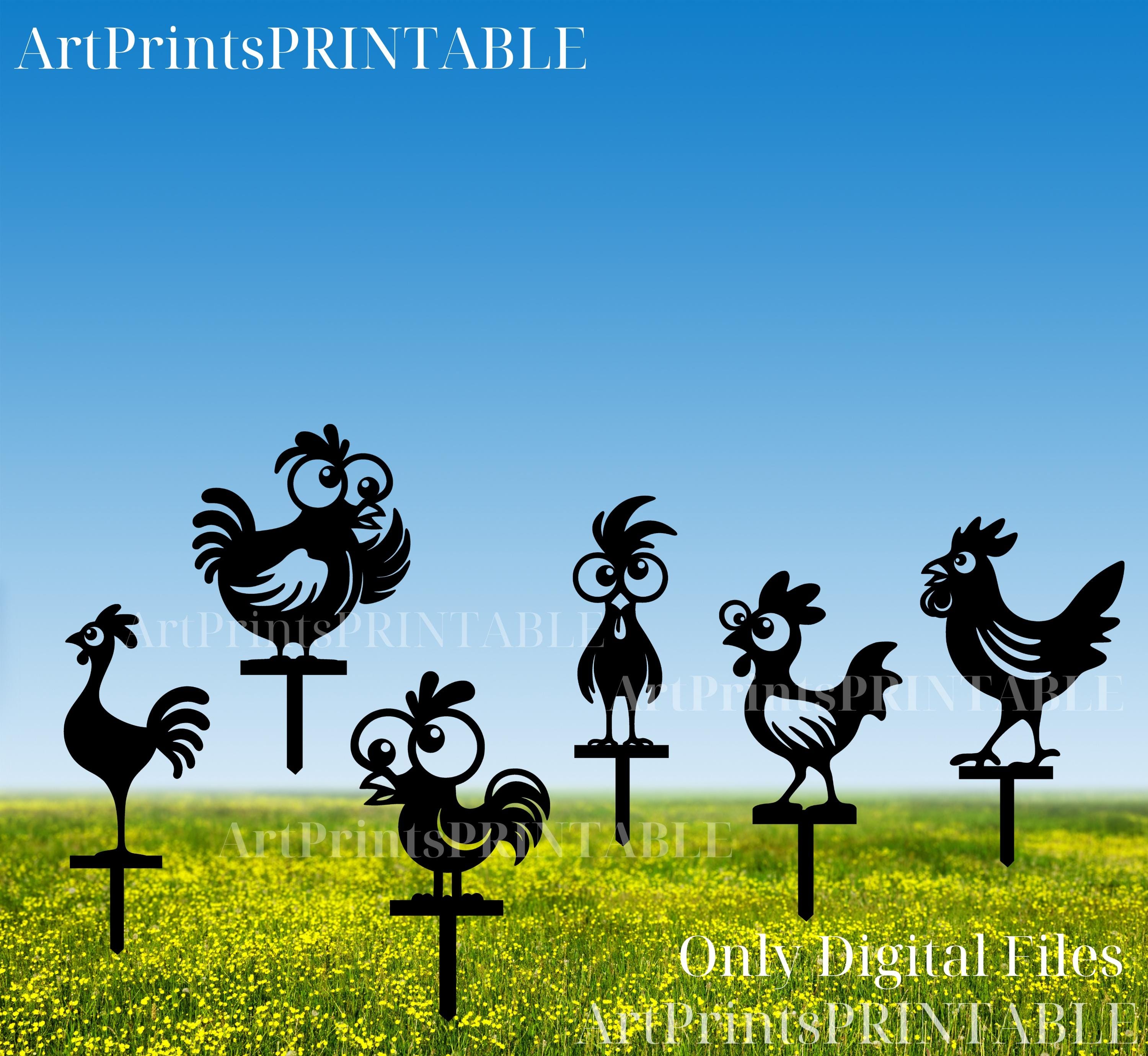 Funny Chickens Stakes SVG, Chickens CNC, 6 Signs DXF File for Plasma ...