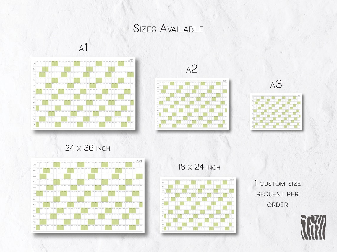 2024 Printable Large Wall Calendar in a Minimalist Design, Functional ...
