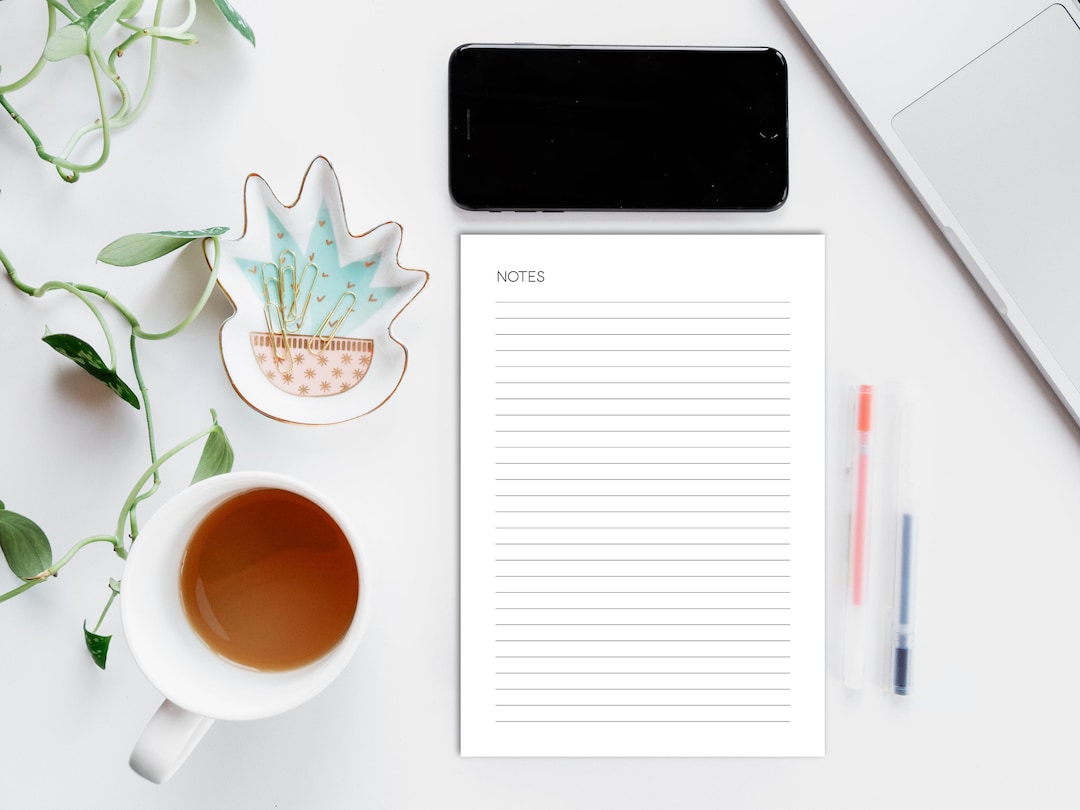 Notes Page Printable, A5 Planner Inserts for Minimalist Undated ...