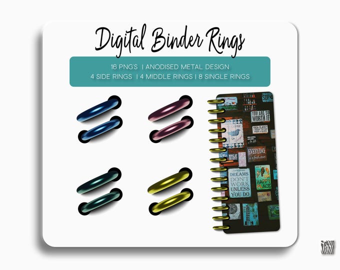 Digital Planner Binder Rings, Goodnotes Planner Digital Coils Realistic ...