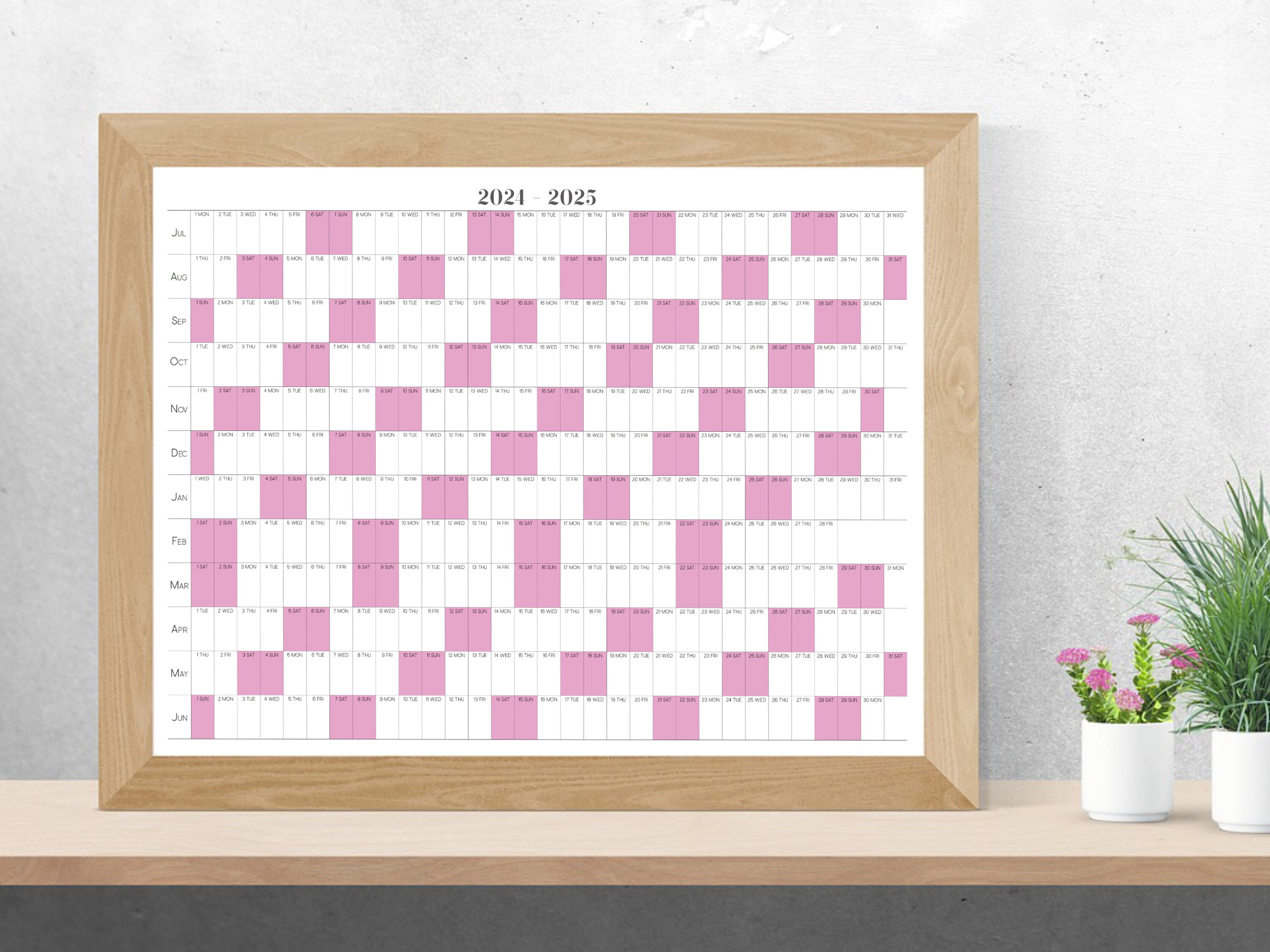 2024 2025 Printable July Wall Calendar, Academic Planner for Students ...