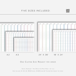 Printable Perpetual Large Wall Calendar - PDF Digital Download for Easy ...