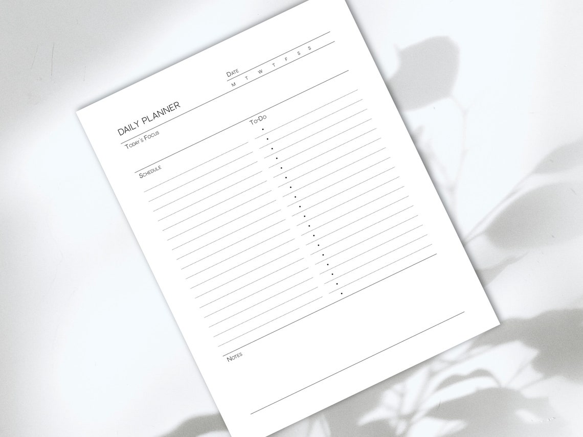 Printable Daily Undated Planner - Daily Schedule for Productivity ...
