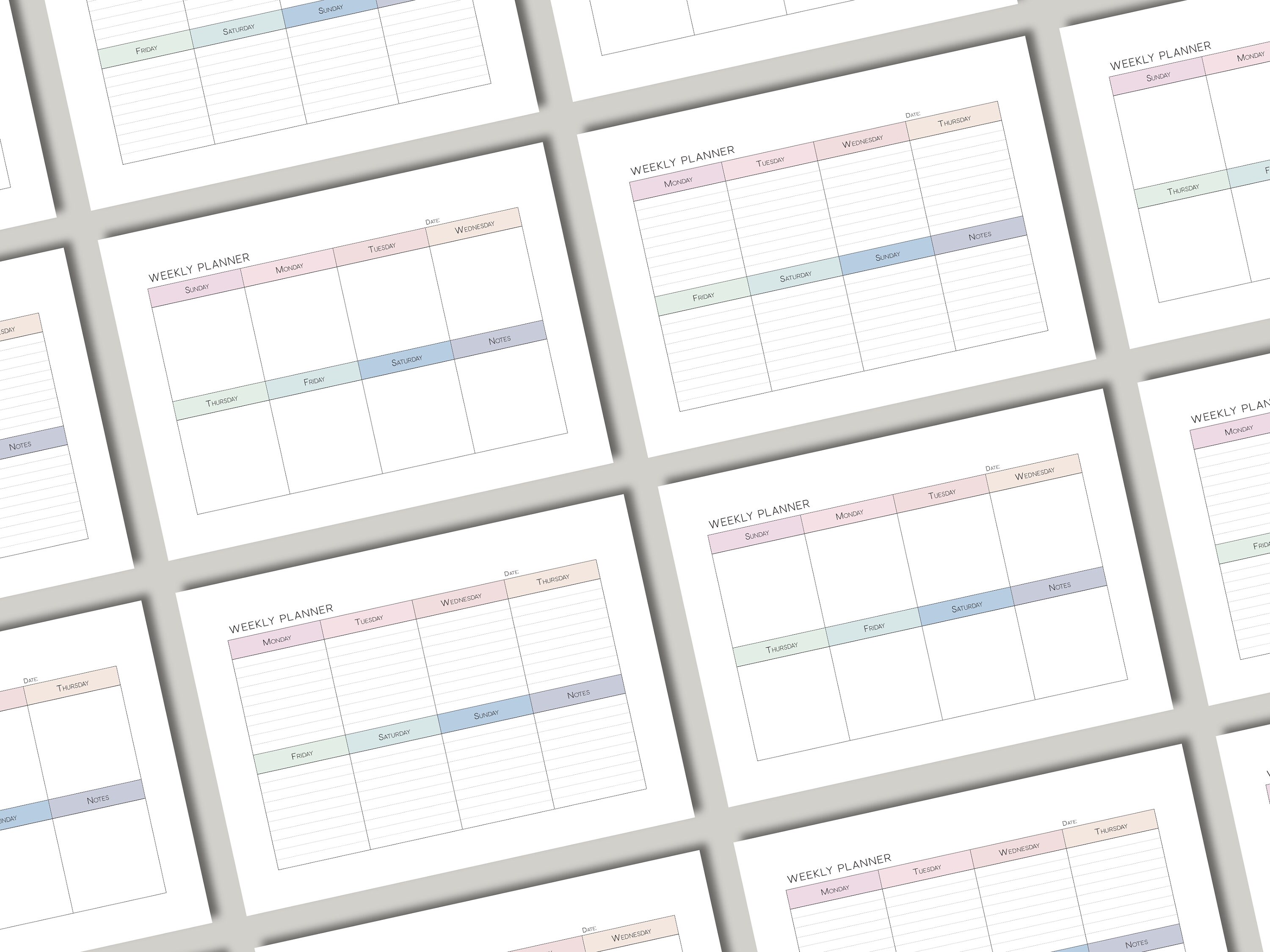 Printable Weekly Planner Week at a Glance Planner in - Etsy