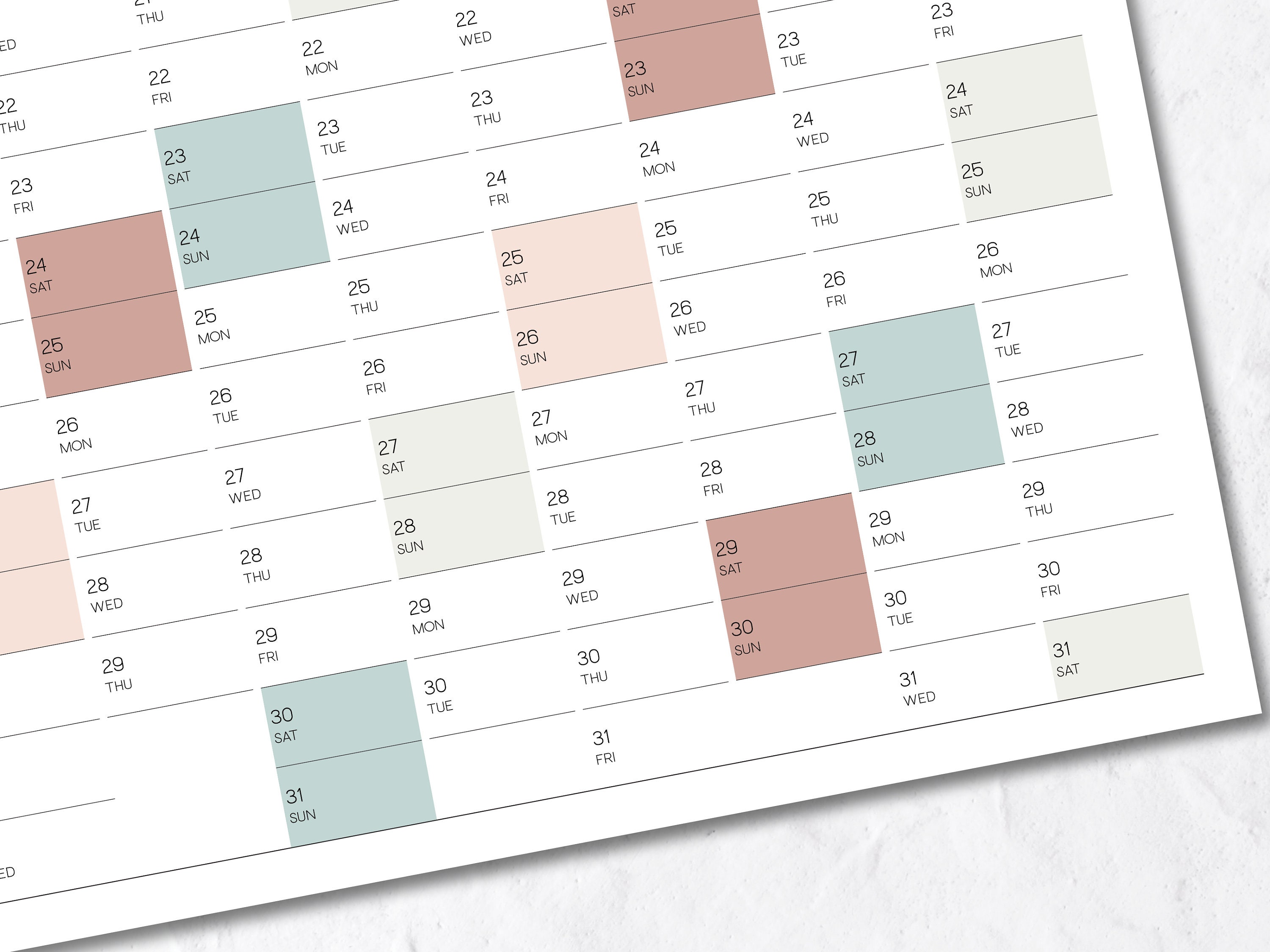 2023-2024 Printable Large Wall Calendar: September 2023 to August 2024 ...