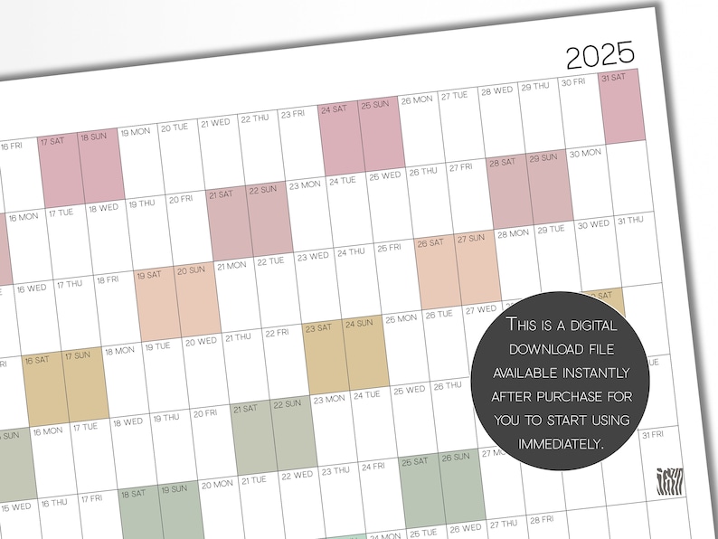 2024 2025 Printable Large Wall Calendar, August Start Academic Planner ...