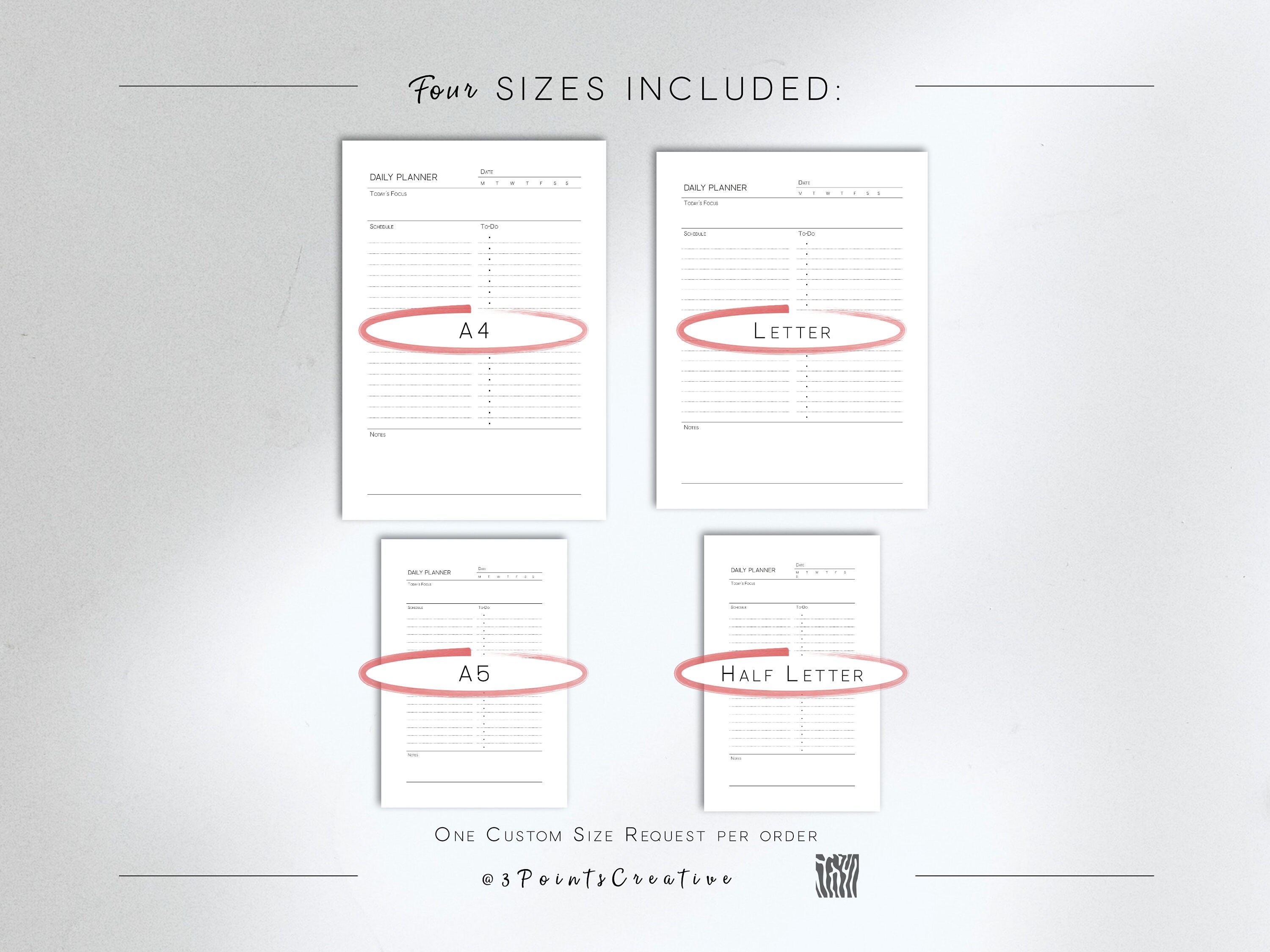 Printable Daily Undated Planner - Daily Schedule for Productivity ...