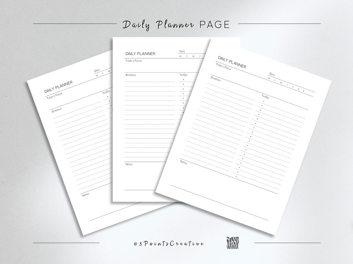 Printable Daily Undated Planner Daily Schedule for - Etsy