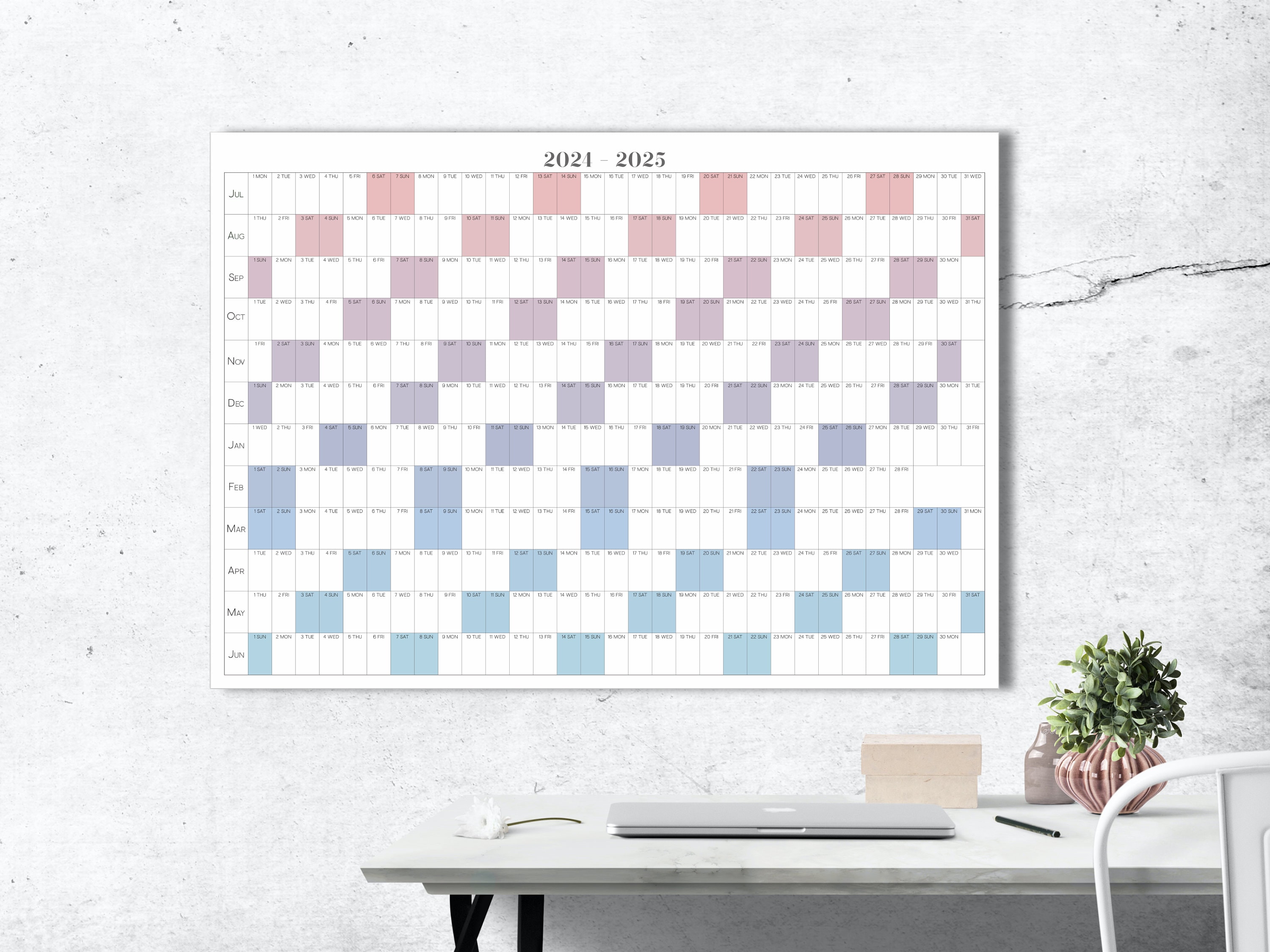 2024 2025 Printable July Wall Calendar, Academic Planner for Students ...