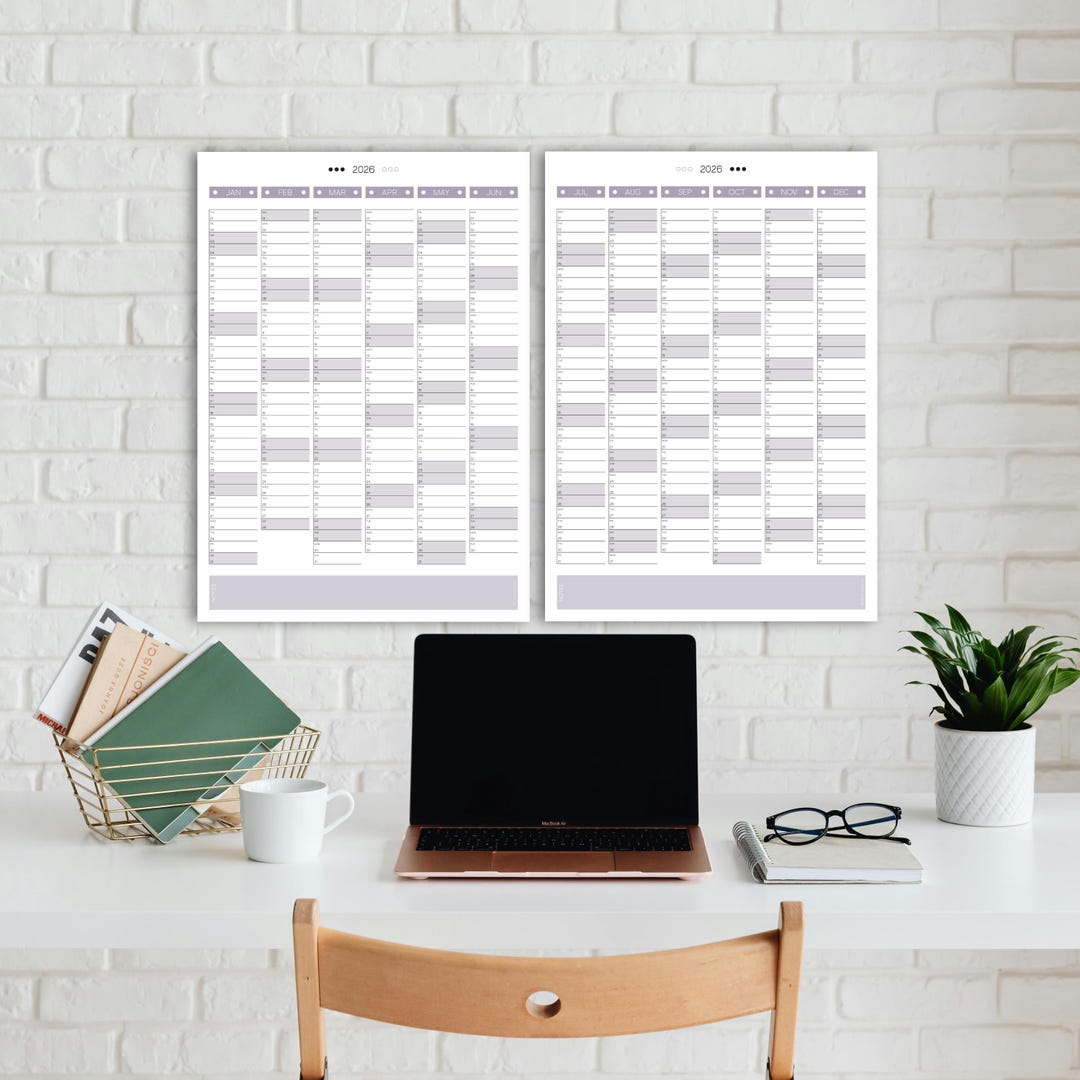 2026 Printable Wall Calendar | Minimalist Half Year Planner (digital ...
