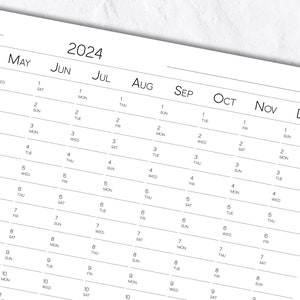 Printable Large Wall Calendar for 2024 in a Classic Black and White ...