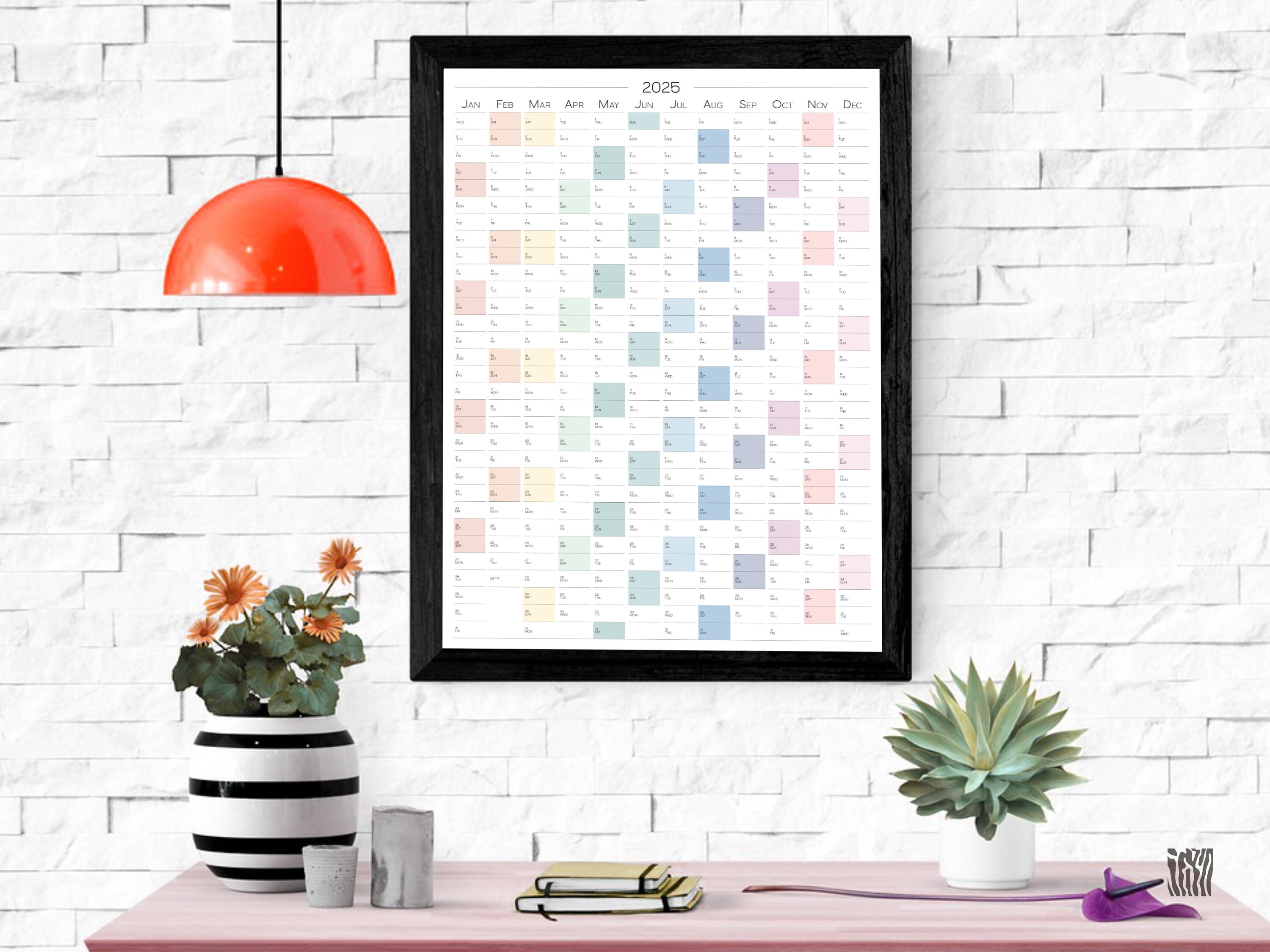 2025 Printable Large Wall Calendar in a Minimalist Design, 2025 Wall ...