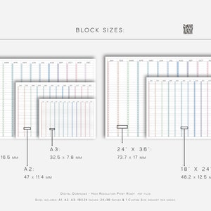 Printable Perpetual Large Wall Calendar - PDF Digital Download for Easy ...