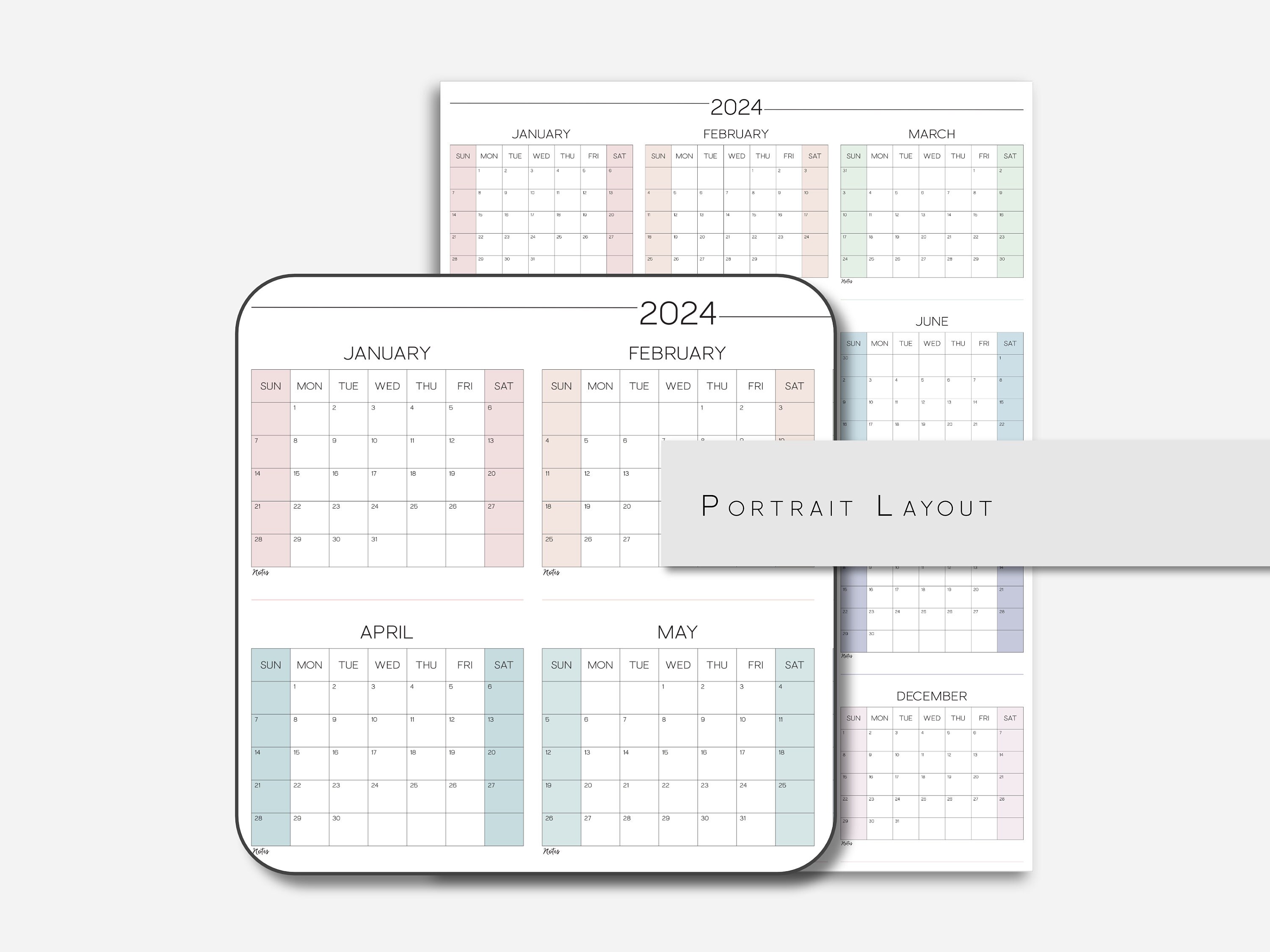 2024 Large Wall Calendar, Printable Large Wall Planner for Home and ...