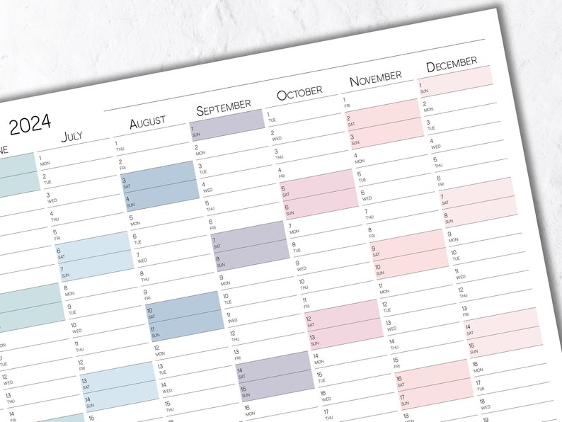 2024 Printable Large Wall Calendar in a Minimalist Design, 2024 Wall ...