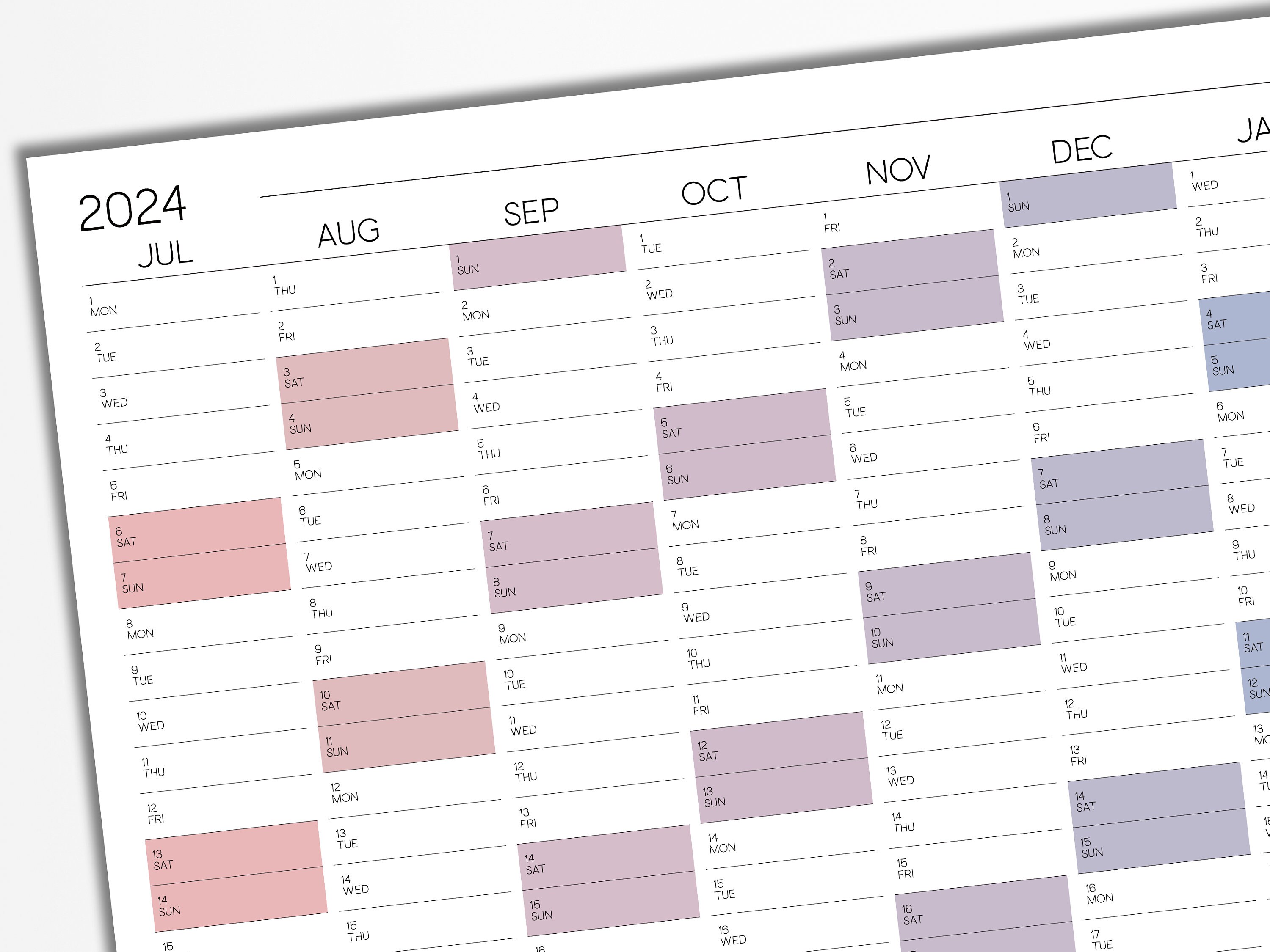 2024 2025 Printable July Wall Calendar, Academic Planner for Students ...
