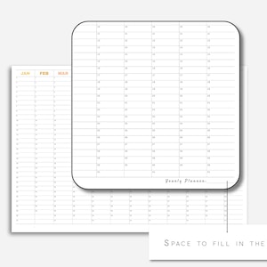 Minimalist Undated Wall Planner, Printable Large Wall Calendar ...