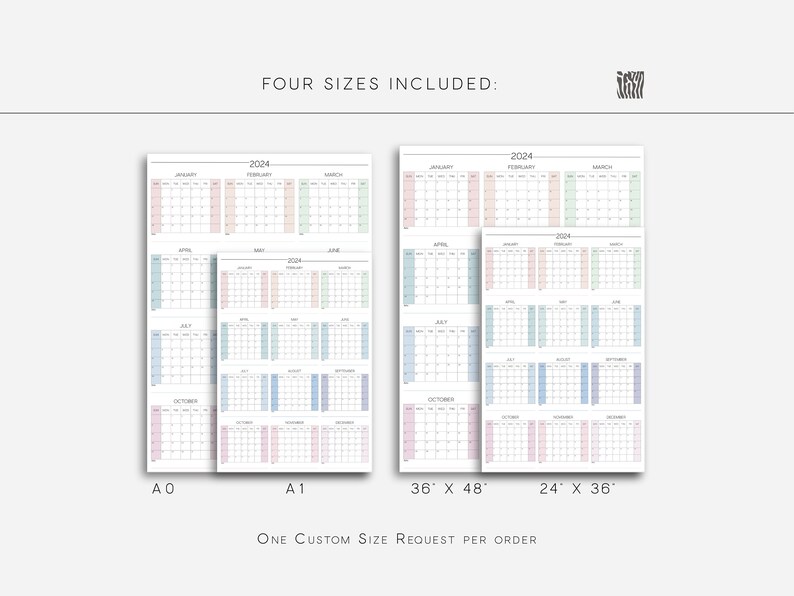 2024 Large Wall Calendar, Printable Large Wall Planner for Home and ...