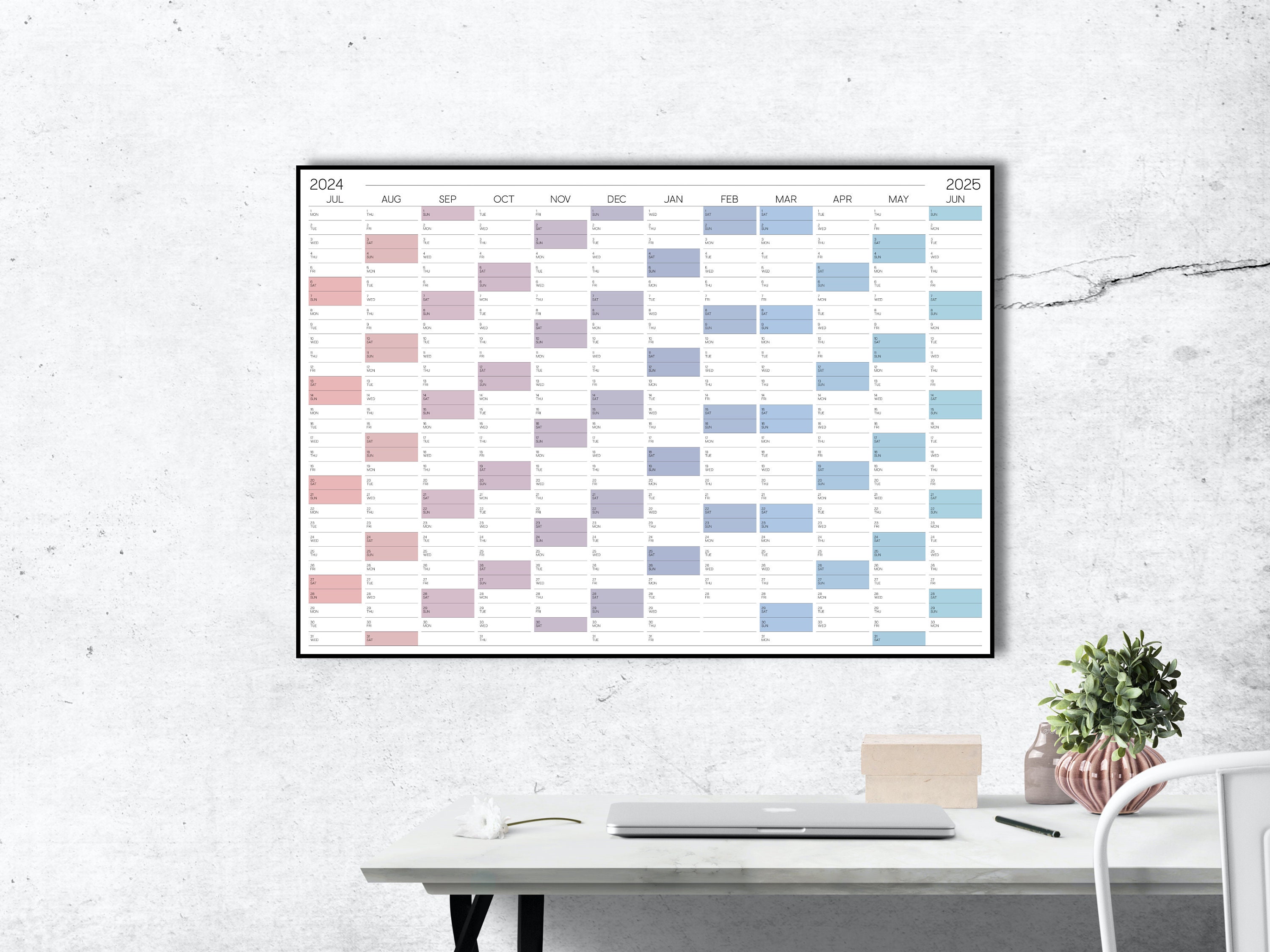 2024 2025 Printable July Wall Calendar, Academic Planner for Students ...