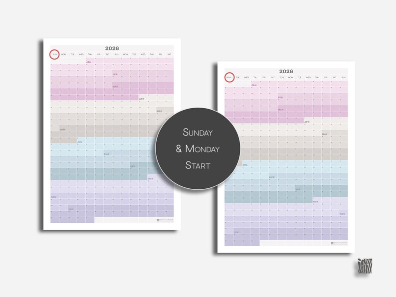2026 Minimalist Printable Desk Calendar, A3 A4 Letter Ledger (digital ...