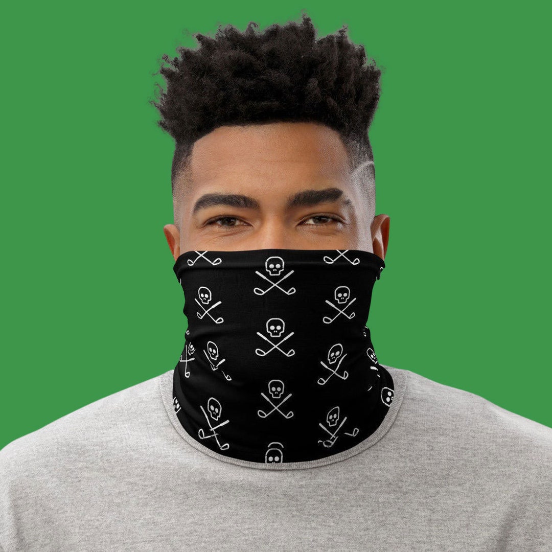 Golf Face Mask | Skull and Crossbones | Golf Clubs Black Golfer Gift ...