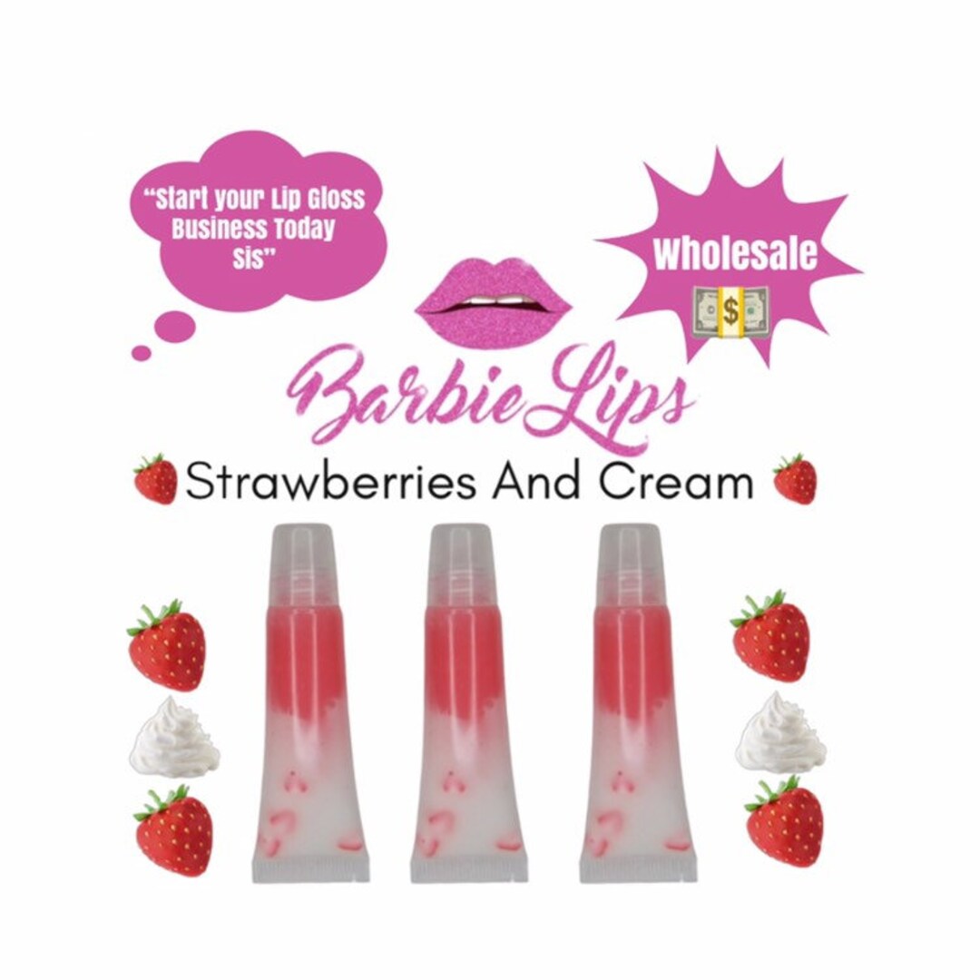 Strawberries & Cream Wholesale Lip Gloss - Etsy