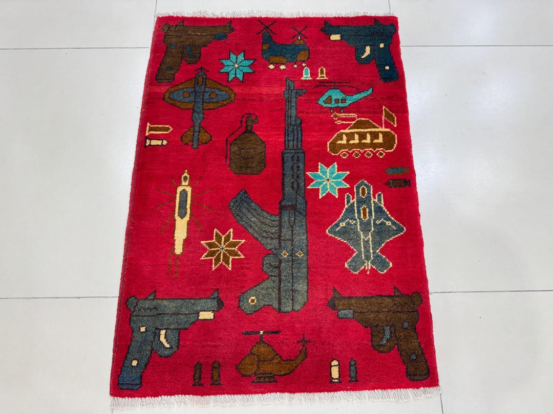 2x3 Red War Rug - B2 Fighter Jet Design - Military Vehicle Design ...