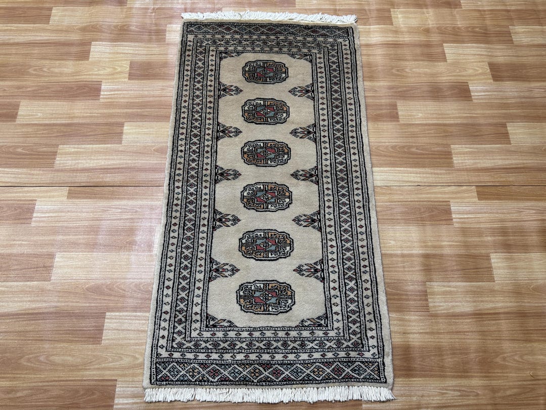 2x4 Beige Color 3 Ply Bokhara Rug - 0.60x1.20 Rug - Triple Pile Bokhara ...
