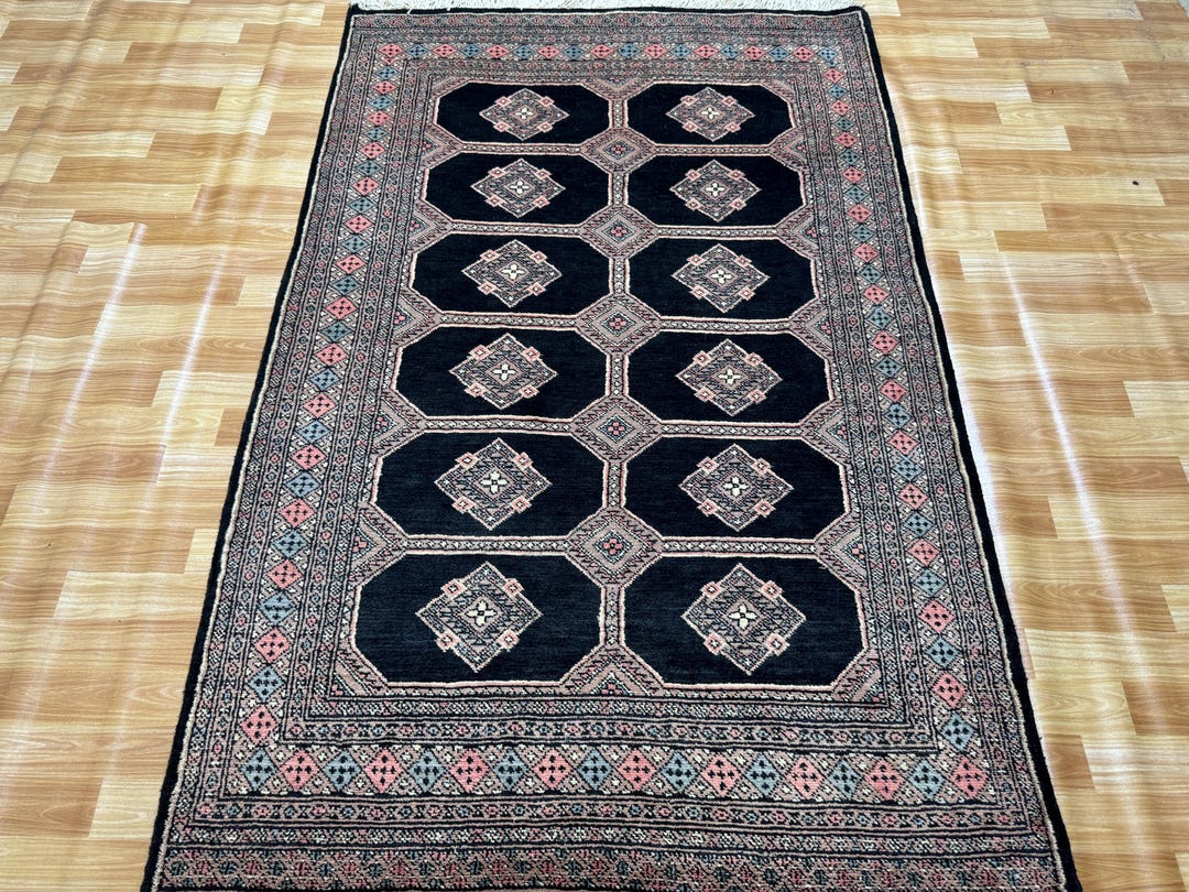 4x6 Black Color Bokhara Rug Washable Rug Wall Rug Wool Rug Living Room ...