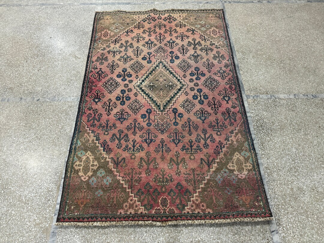 3x5 Rust Color Vintage Rug - Turkish Rug - Area Rug - Hallway Rug ...