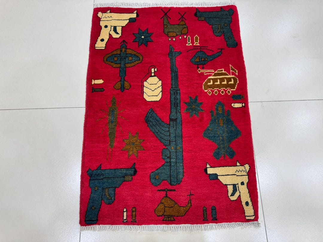 2x3 Red War Rug - B2 Fighter Jet Design - Military Vehicle Design ...