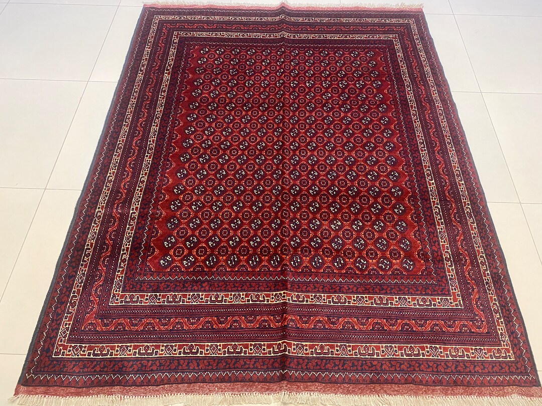 5x7 Rust Color Bokhara Rug - Biljek Rug - Washable Rug - Afghan Rug ...